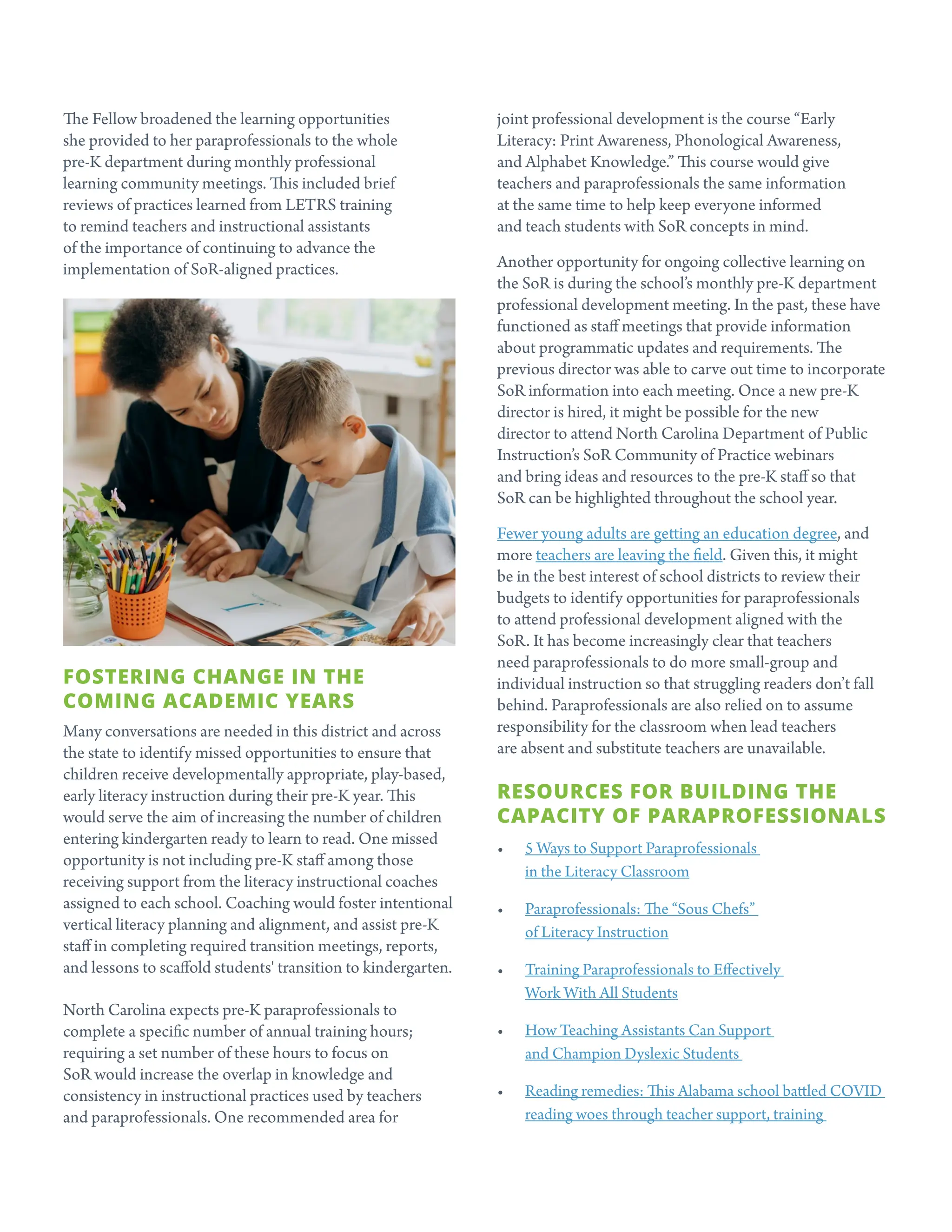 Science of reading and the paraprofessionals in the classroom | PDF