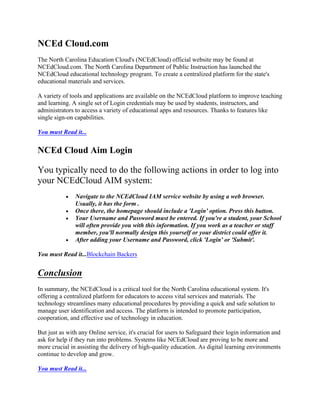 NCED Cloud | PDF