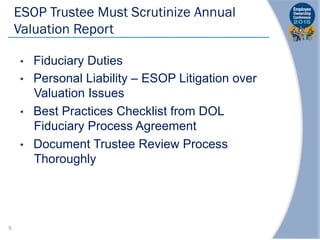 The Valuation Report Checklist: What Should ESOP Trustees Be Looking For? | PDF