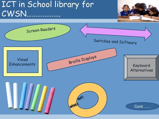 Application of ICT for CWSN in School Library