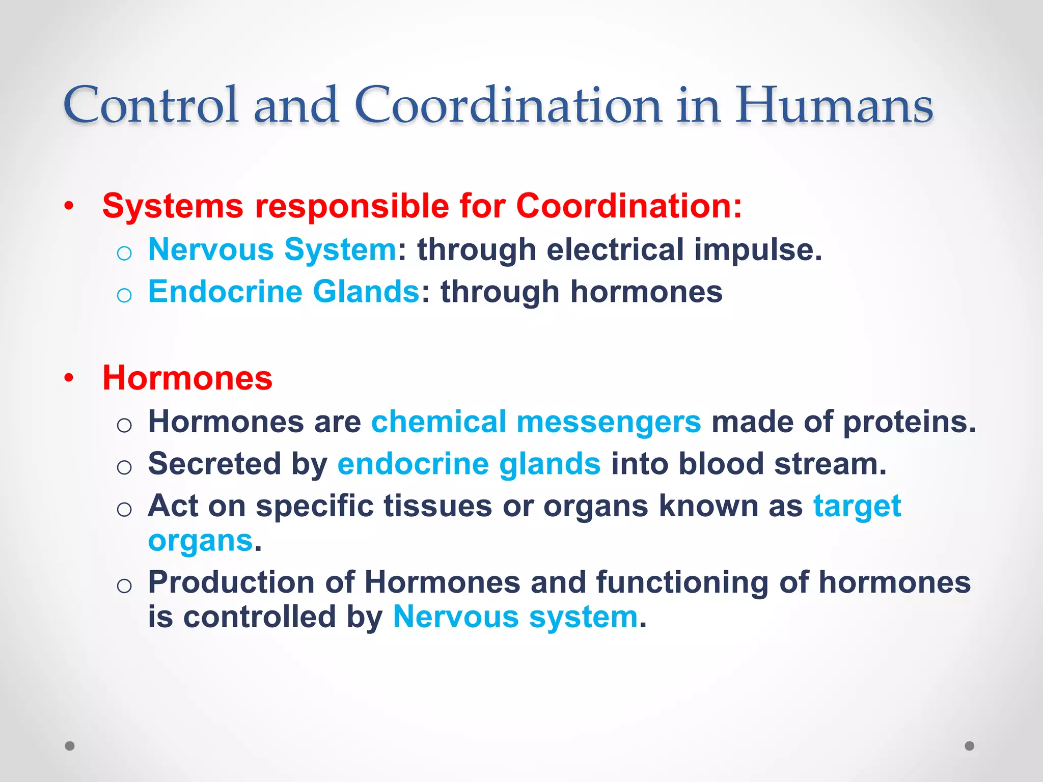 Ncert class 10 - science - chapter 7 - control and coordination | PPTX