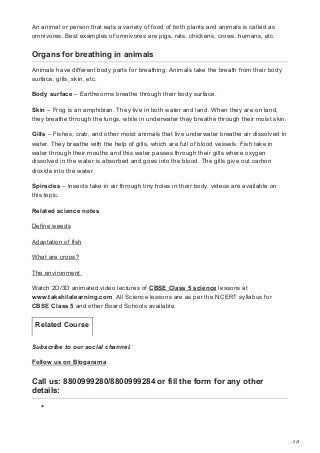 NCERT CBSE Class 5 Science Animal Organs for breathing in animals.pdf