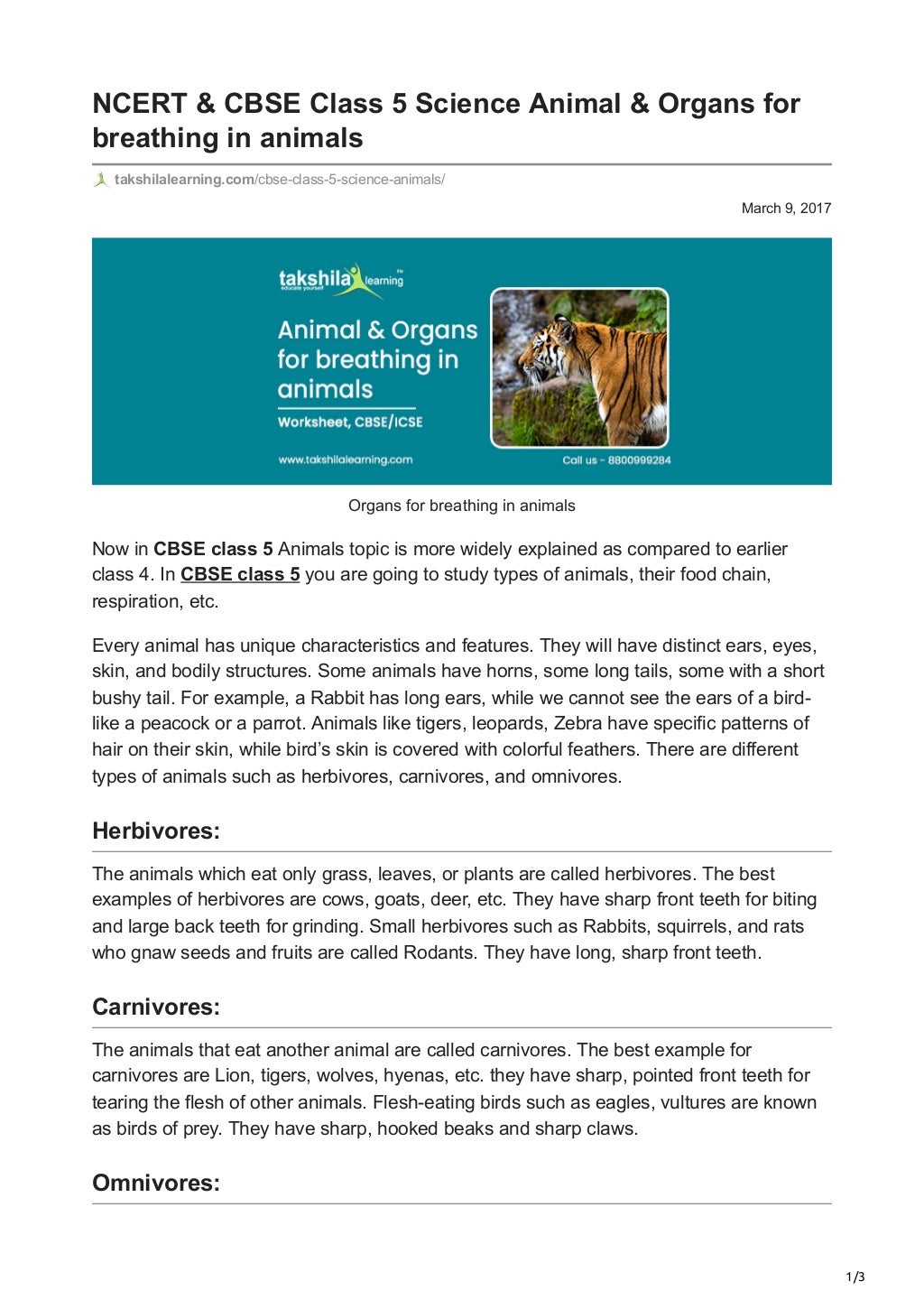 NCERT CBSE Class 5 Science Animal Organs for breathing in animals.pdf