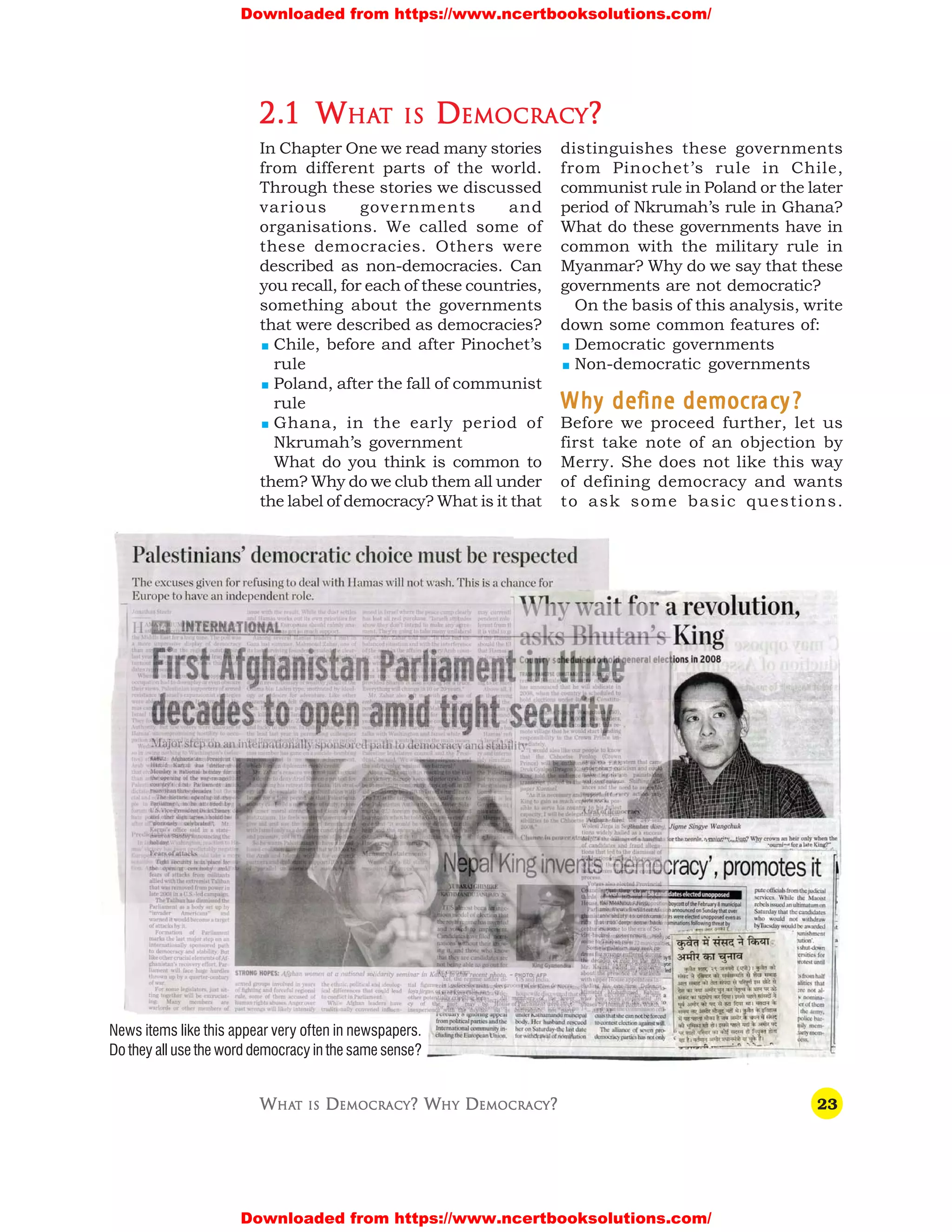 NCERT Class 9 Political Science What is Democracy.pdf
