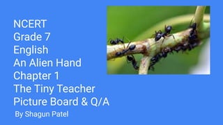 NCERT Grade 7 English An Alien Hand Chapter 1 The Tiny Teacher Picture ...