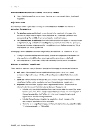 Ncert india human geograpahy | DOCX