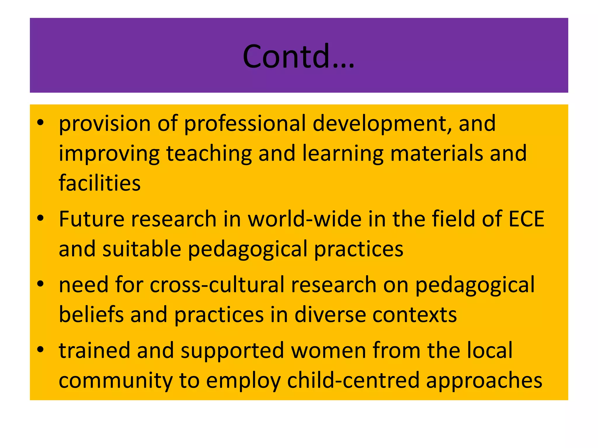pedagogical approaches & practices in Early childhood education | PPTX