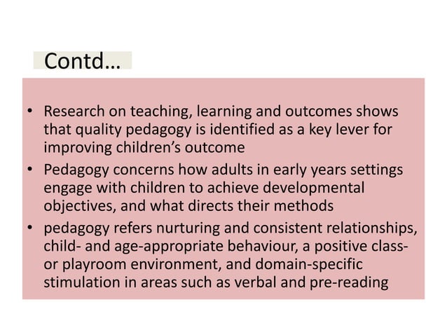 pedagogical approaches & practices in Early childhood education | PPTX ...