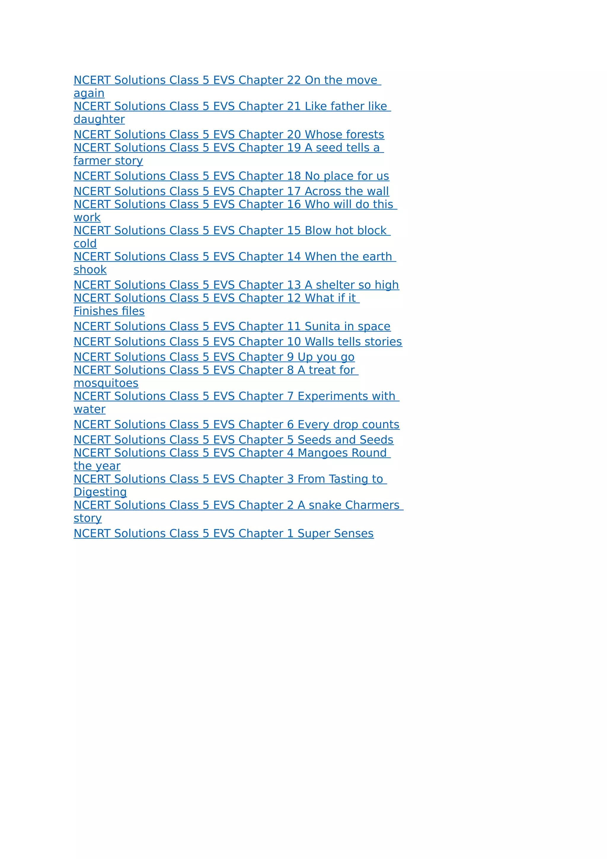 Ncert solutions class 5 evs | PDF