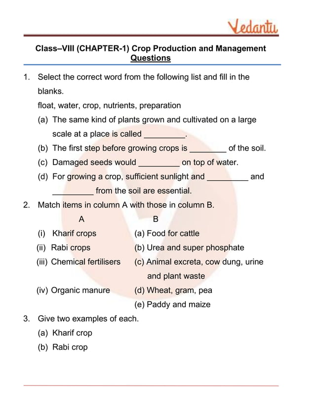 Ncert Solutions for Class 8 Science | PDF | Agriculture | Industries