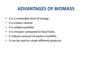 BIOMASS ENERGY AND BIOMASS CONVERSION | PPTX