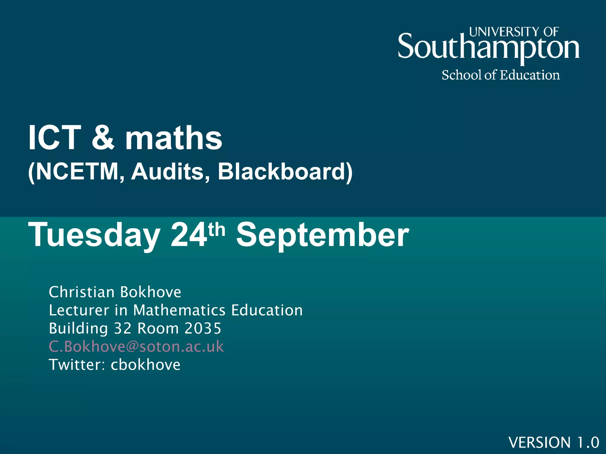 Session ICT Blackboard NCETM v1 | PPT