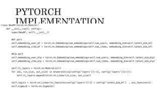 Neural Collaborative Filtering Explanation & Implementation | PPTX