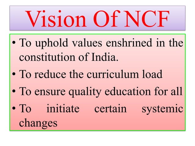 Ncf | PPTX | Education industry | Industries