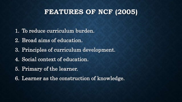 PPT on National Curriculum Framework 2005 | PPTX