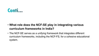 NATIONAL CURRICULAR FRAMEWORK SCHOOL EDUCATION | PDF