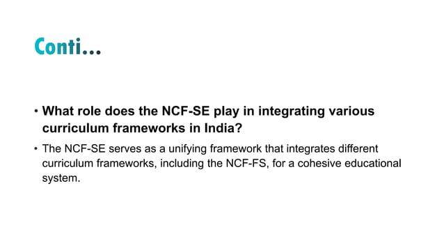 NATIONAL CURRICULAR FRAMEWORK SCHOOL EDUCATION | PDF | Primary ...