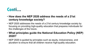 NATIONAL CURRICULAR FRAMEWORK SCHOOL EDUCATION | PDF