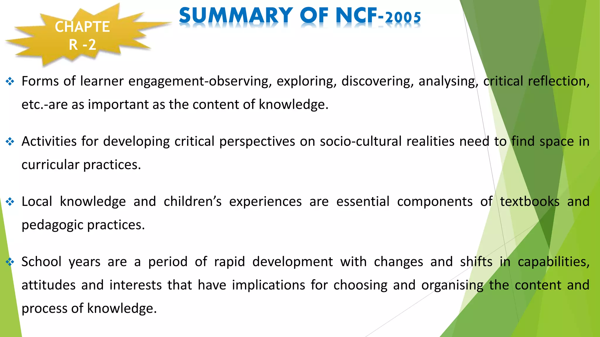 NATIONAL CURRICULUM FRAMEWORK - 2005 | PPTX