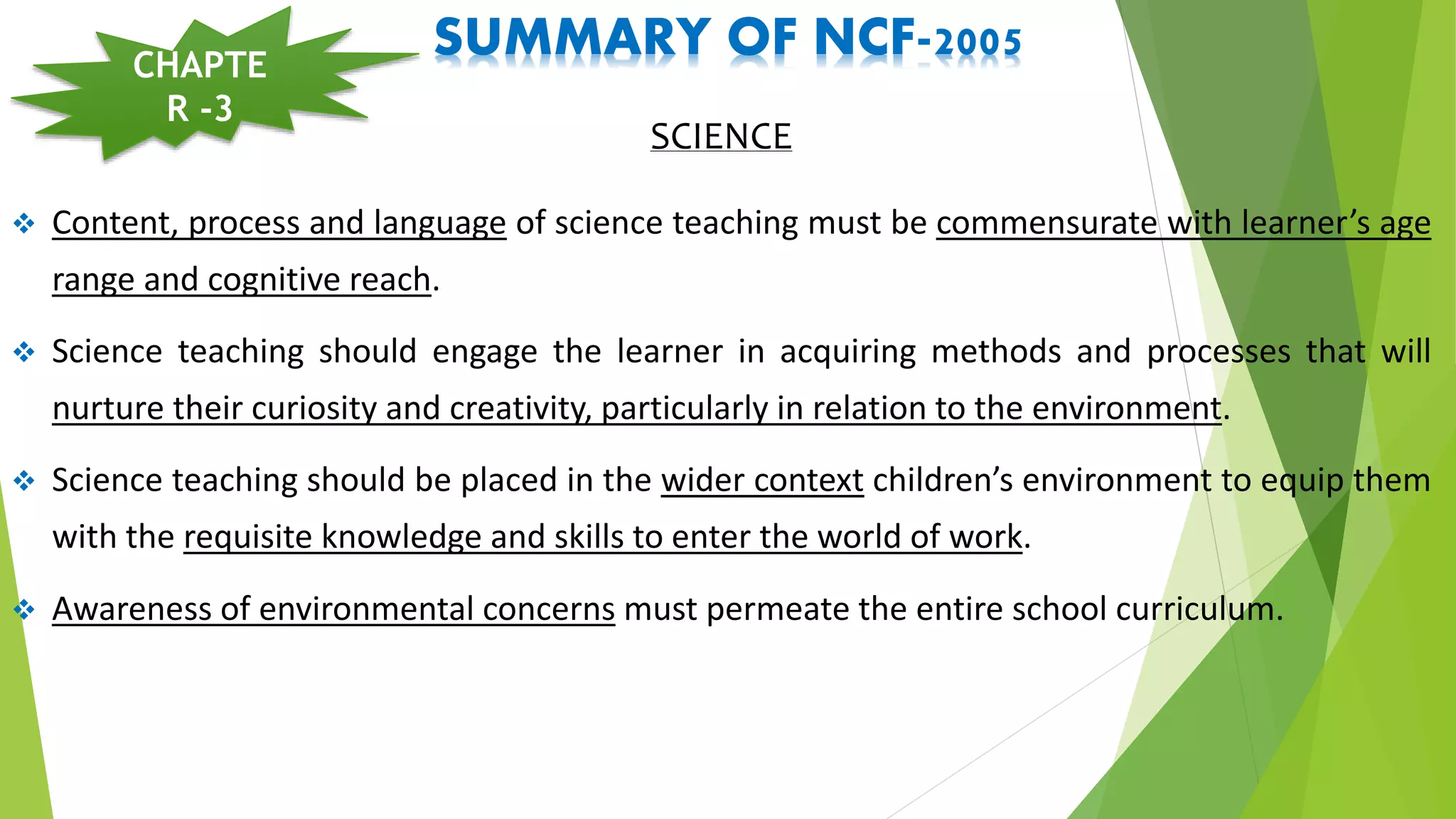 NATIONAL CURRICULUM FRAMEWORK - 2005 | PPTX