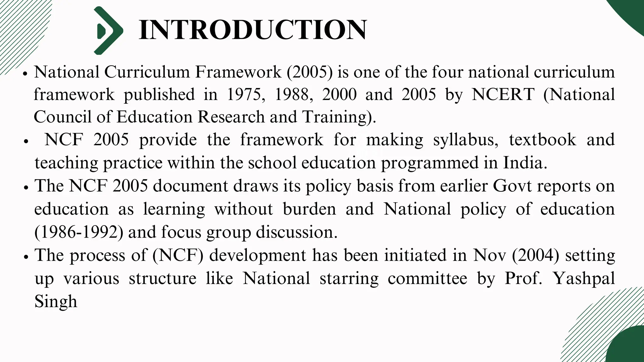 National Curriculum Framework 2005 (NCF 2005) Presentation by ...