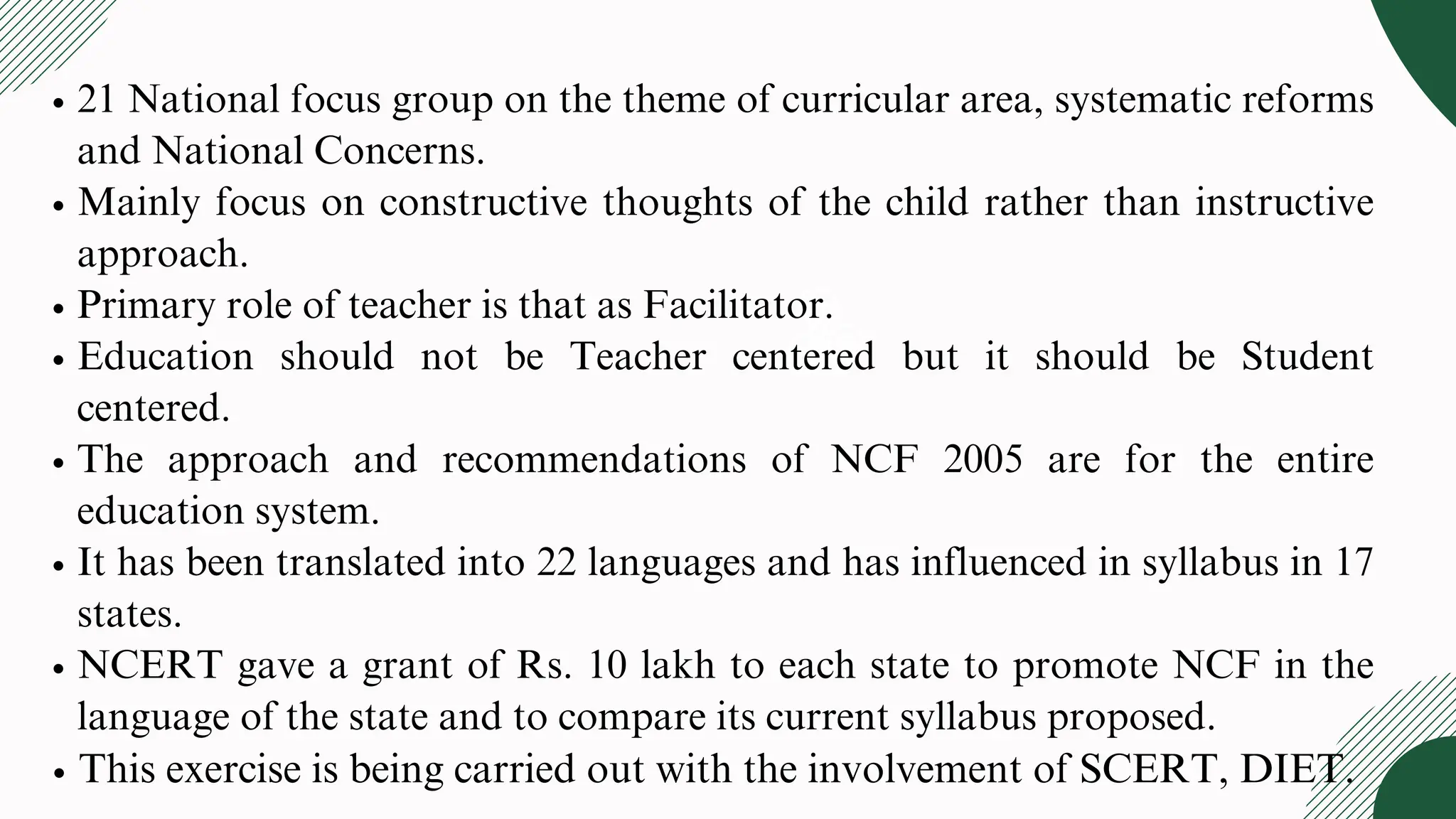 National Curriculum Framework 2005 (NCF 2005) Presentation by Vishwanath G.K. | PDF