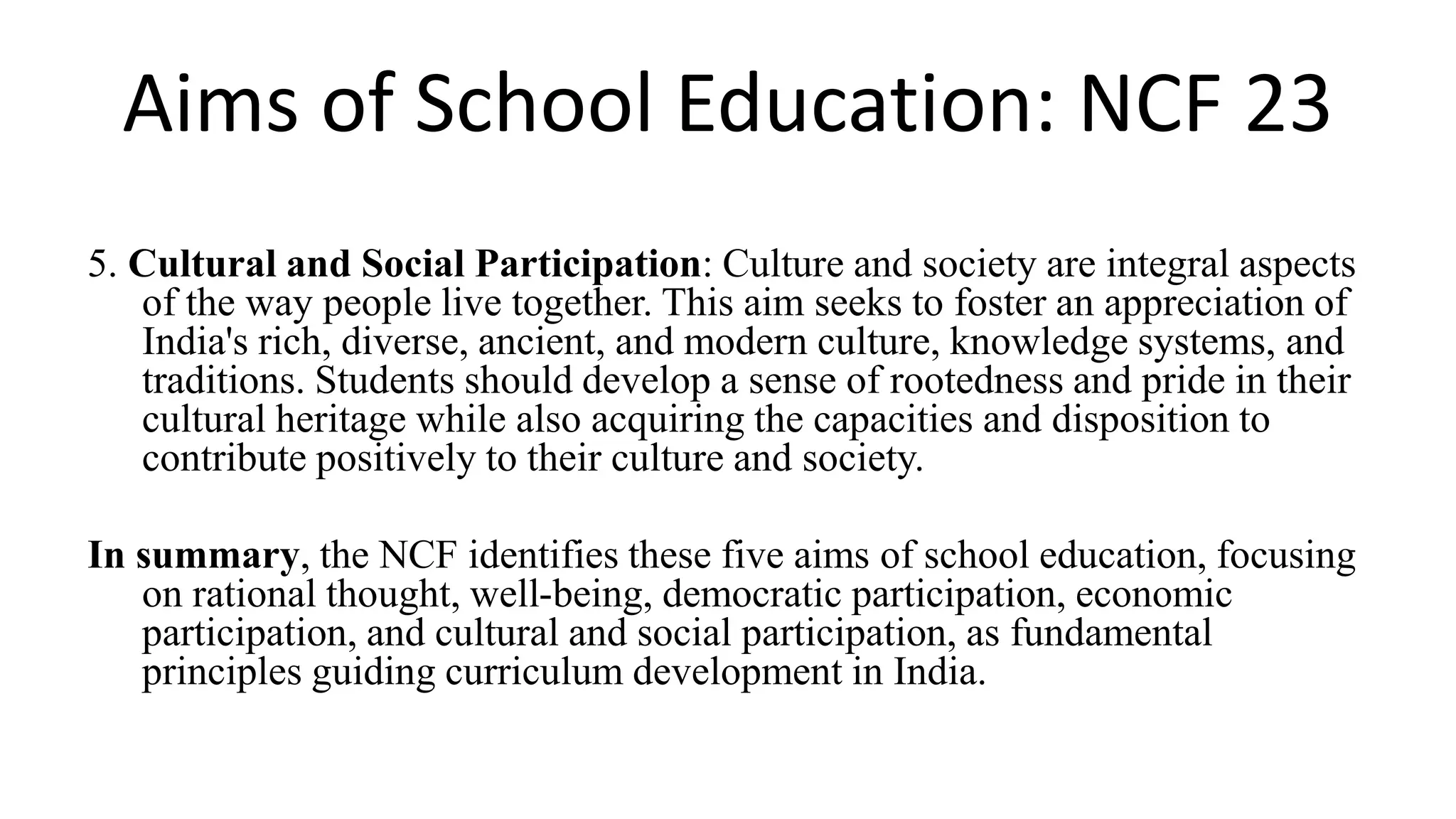 NCF 2023: National Curriculum Framework 2023 | PPTX