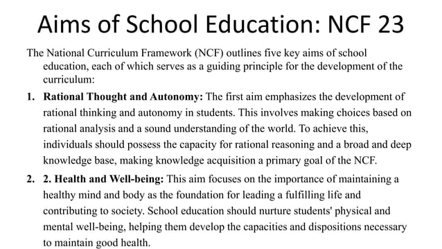 NCF 2023: National Curriculum Framework 2023 | PPTX