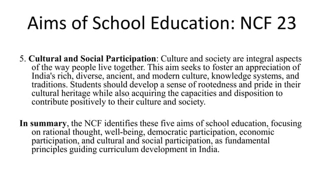 NCF 2023: National Curriculum Framework 2023 | PPTX
