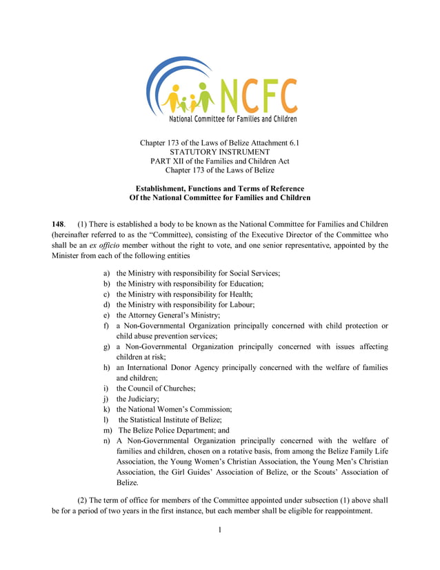 NCFC ammended statutory instrument | PDF | Family and Relationships