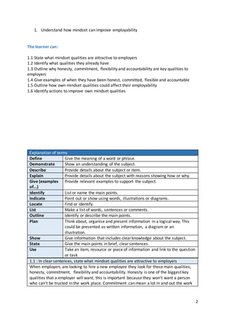 Ncfe level 1 award in employability skills booklet | DOCX
