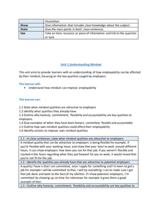 Ncfe level 1 award in employability skills booklet complete | DOCX