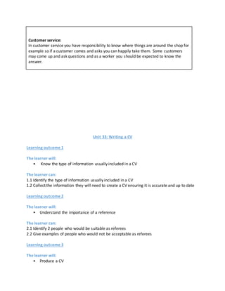 Ncfe level 1 award in employability skills booklet complete | DOCX