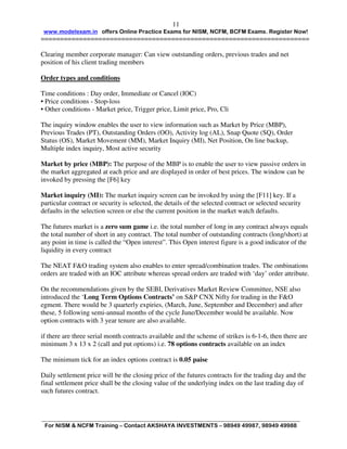 Study Notes (20 Pages) | NCFM Derivatives Market Dealers Module (DMDM ...