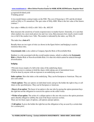 Study Notes (20 Pages) | NCFM Derivatives Market Dealers Module (DMDM ...