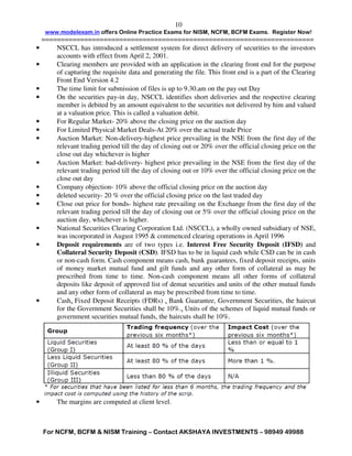 NCFM STUDY MATERIAL FOR CAPITAL MARKET EXAM. MOCK TEST AT WWW.MODELEXAM.IN