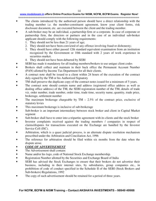NCFM STUDY MATERIAL FOR CAPITAL MARKET EXAM. MOCK TEST AT WWW.MODELEXAM.IN