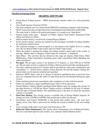NCFM STUDY MATERIAL FOR CAPITAL MARKET EXAM. MOCK TEST AT WWW.MODELEXAM.IN