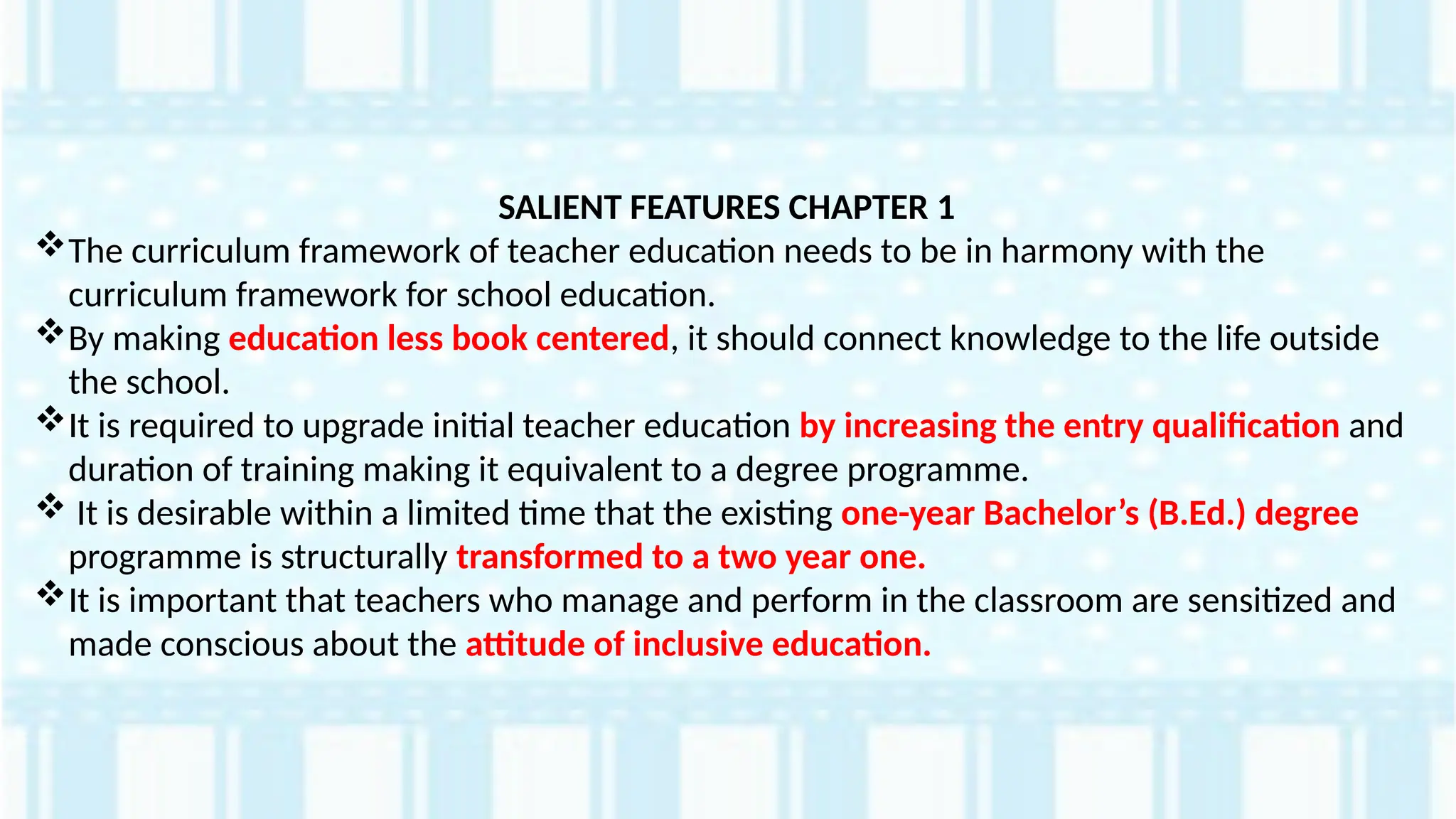 National Curriculum Framework for Teacher Education | PPTX