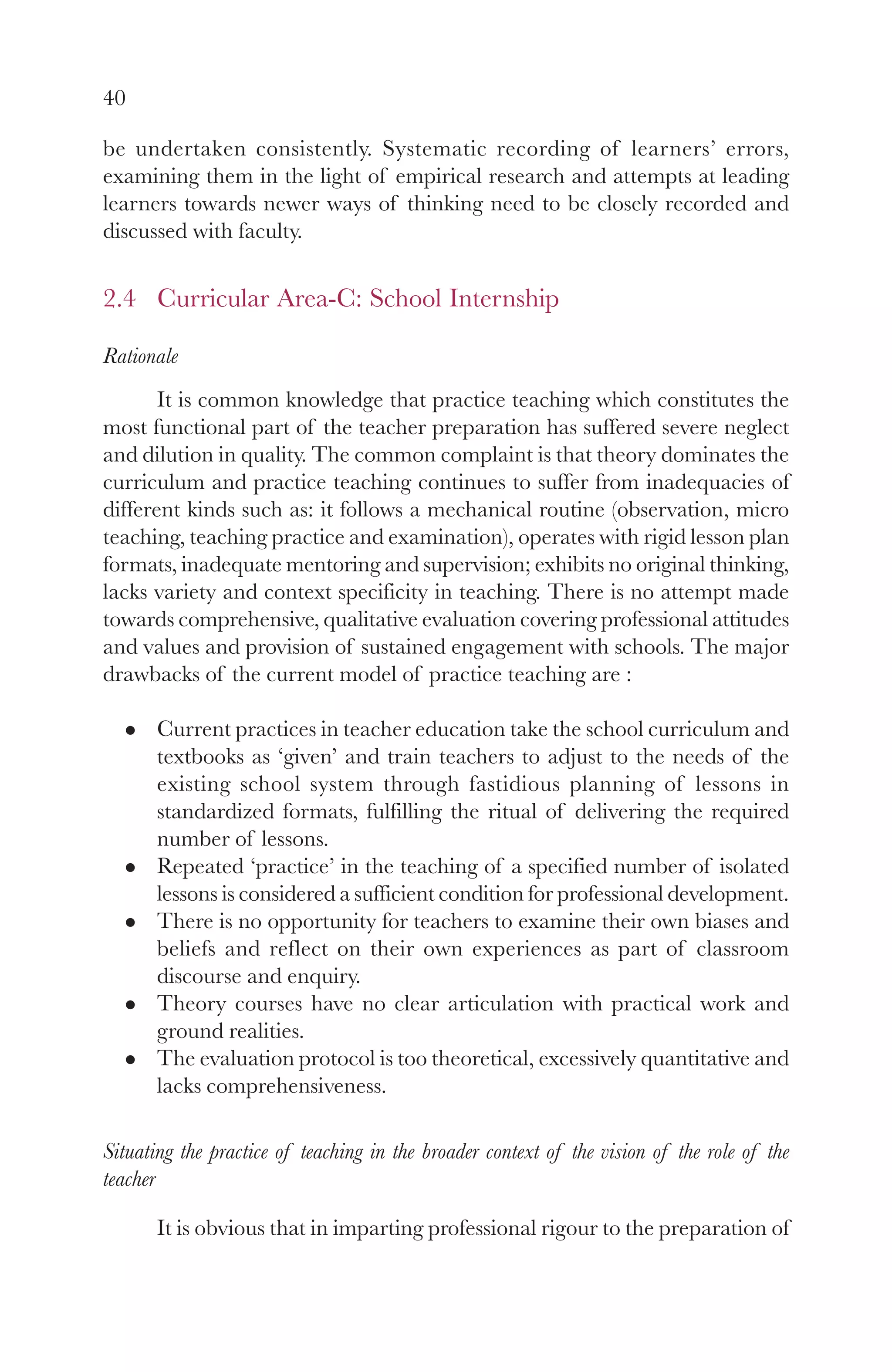 National Curriculum Framework for Teacher Education,2010 | PDF
