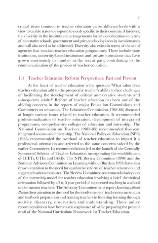National Curriculum Framework for Teacher Education,2010 | PDF