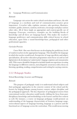 National Curriculum Framework for Teacher Education,2010 | PDF