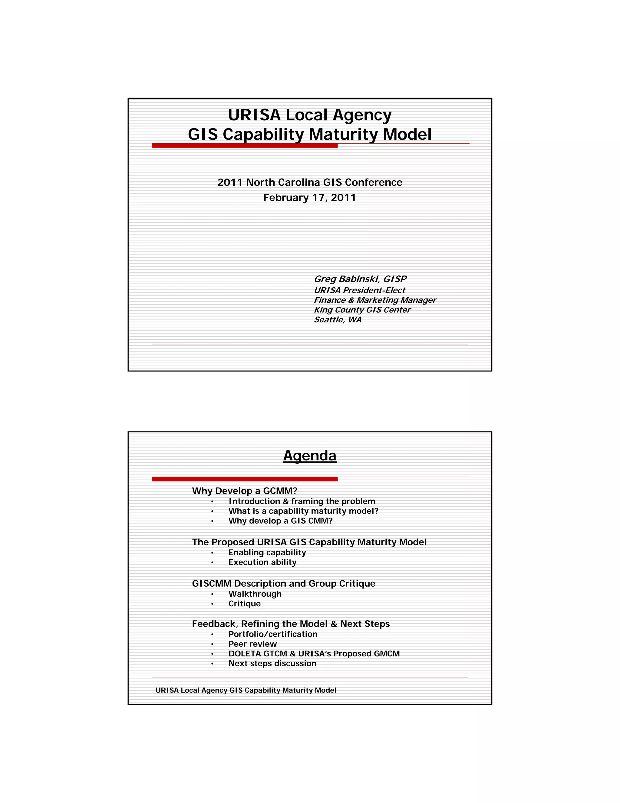 URISA GIS Capability Maturity Model | PDF