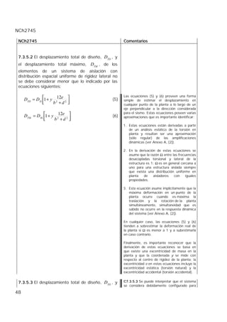 Nch 2745 of 2003 diseño de edificios con aislación sísmica | PDF