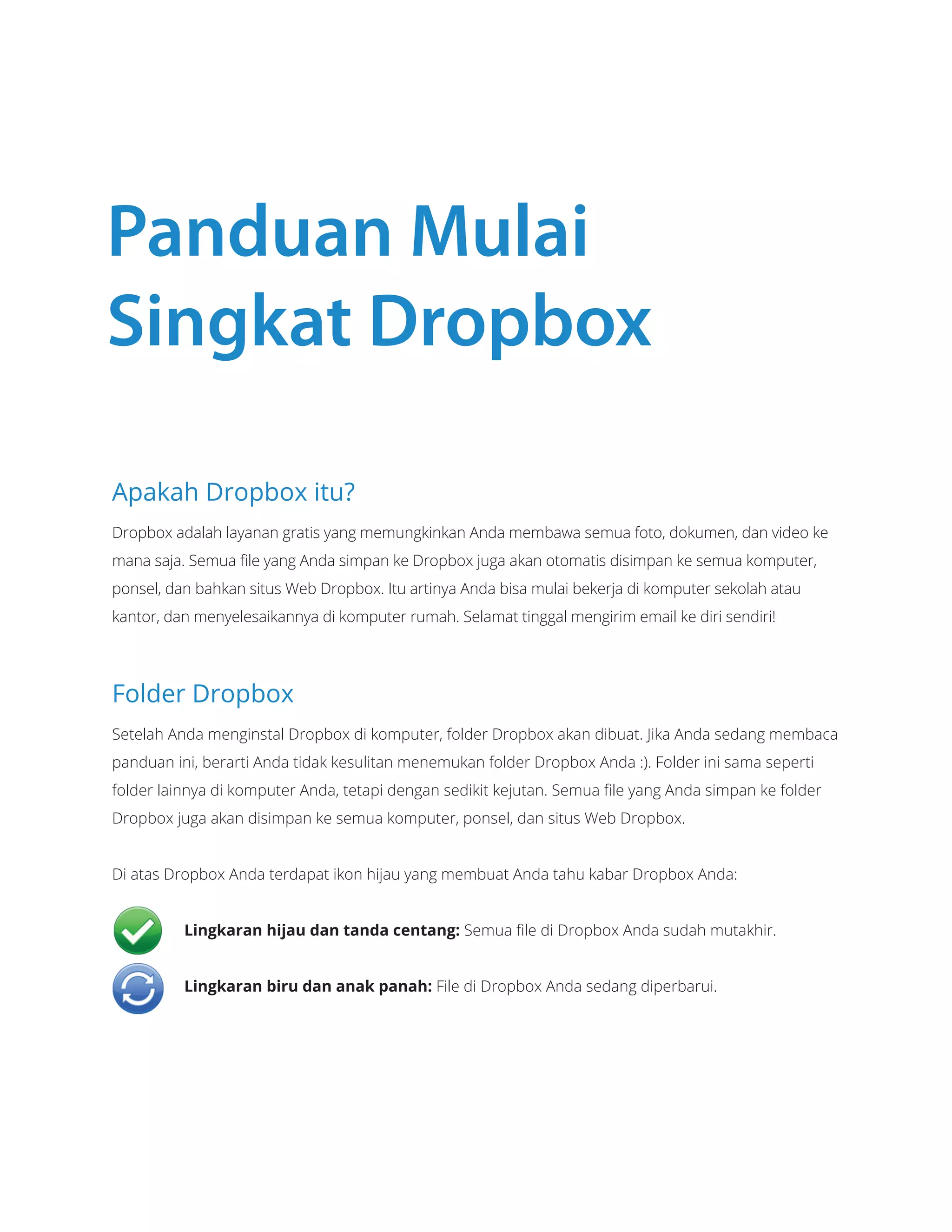 Panduan mulai singkat dropbox | PDF
