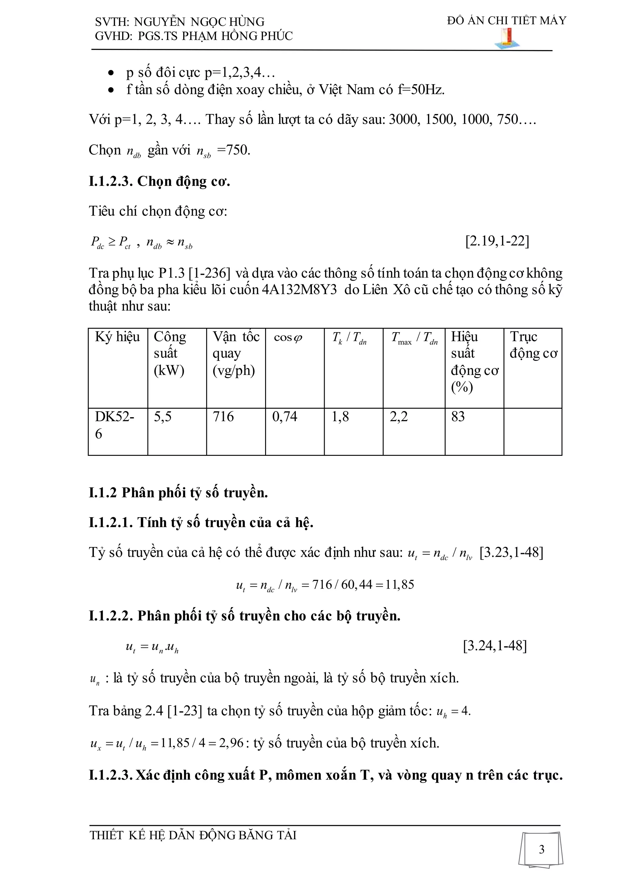 Đồ án chi tiết máy _ 1 cấp bánh răng côn. | DOCX