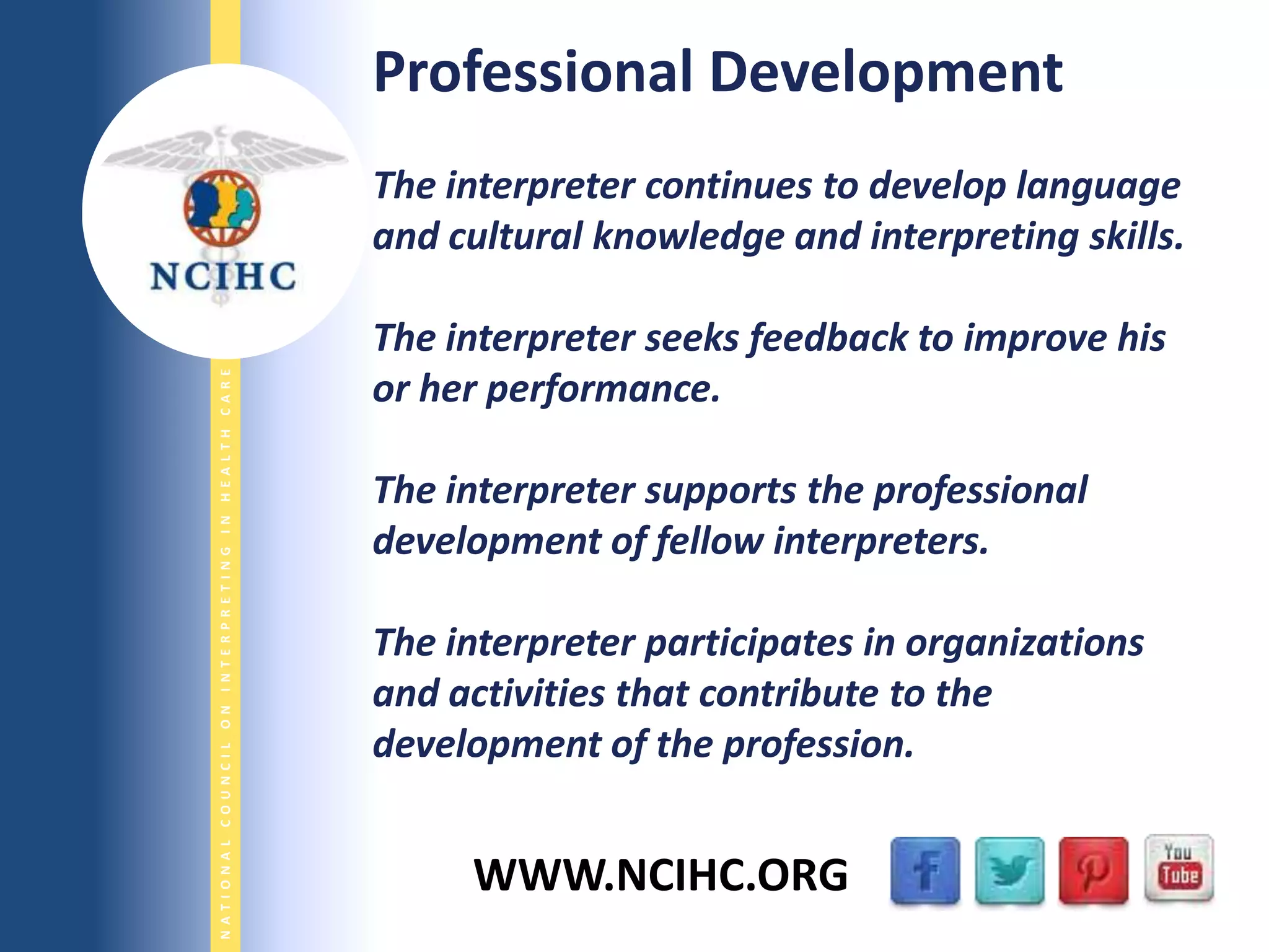 NCIHC National Standards of Practice for Healthcare Interpreters | PPTX