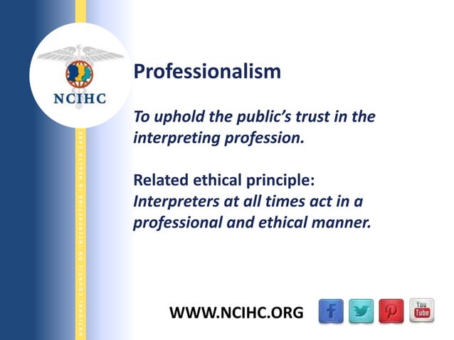 NCIHC National Standards of Practice for Healthcare Interpreters | PPTX