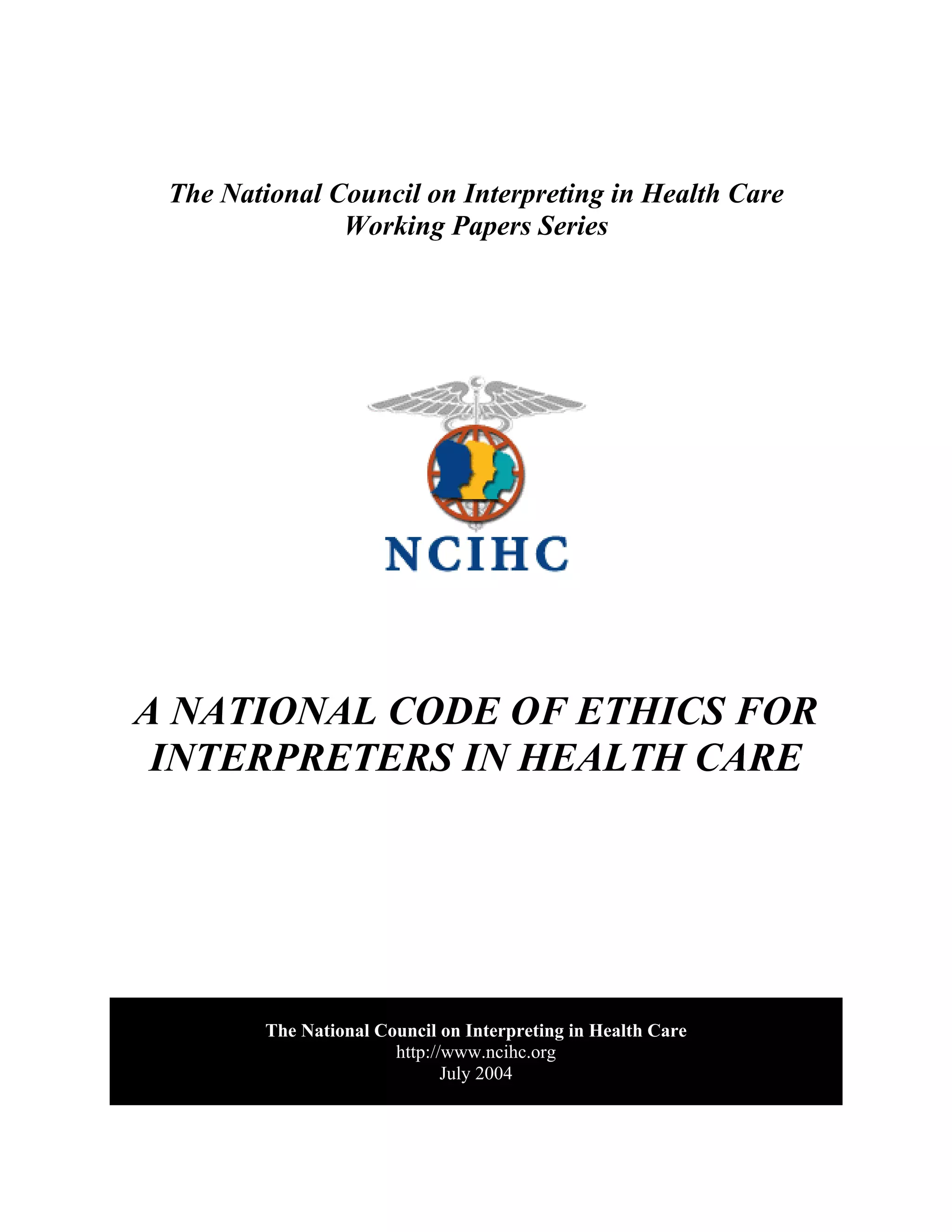 Ncihc national code of ethics | PDF