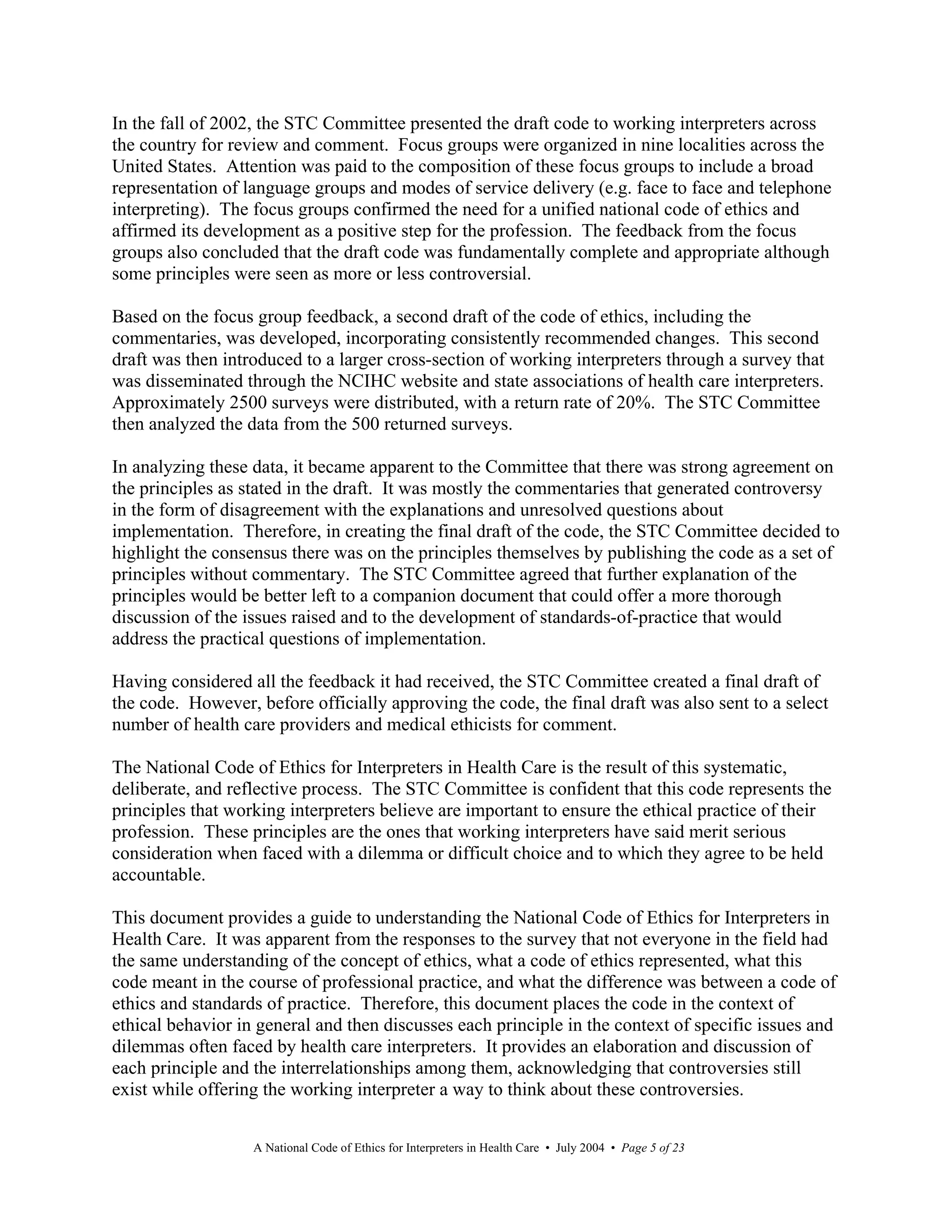 Ncihc national code of ethics | PDF